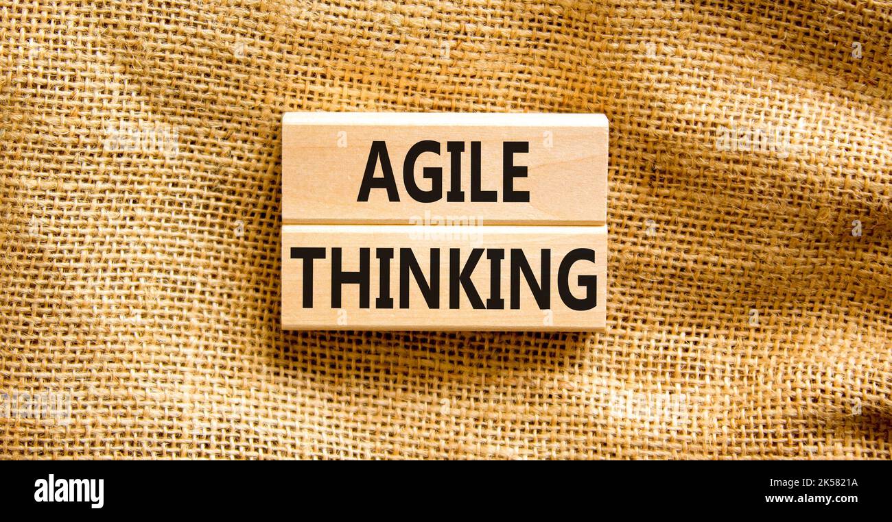Agile thinking symbol. Concept words Agile thinking on wooden blocks ...