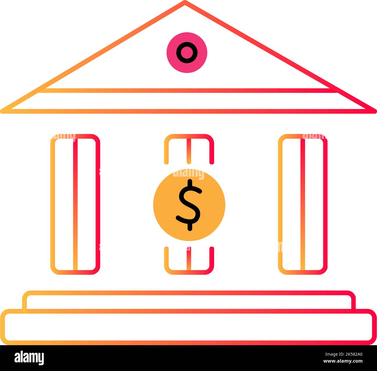 Bank outline icon money and business vector Stock Vector Image & Art ...