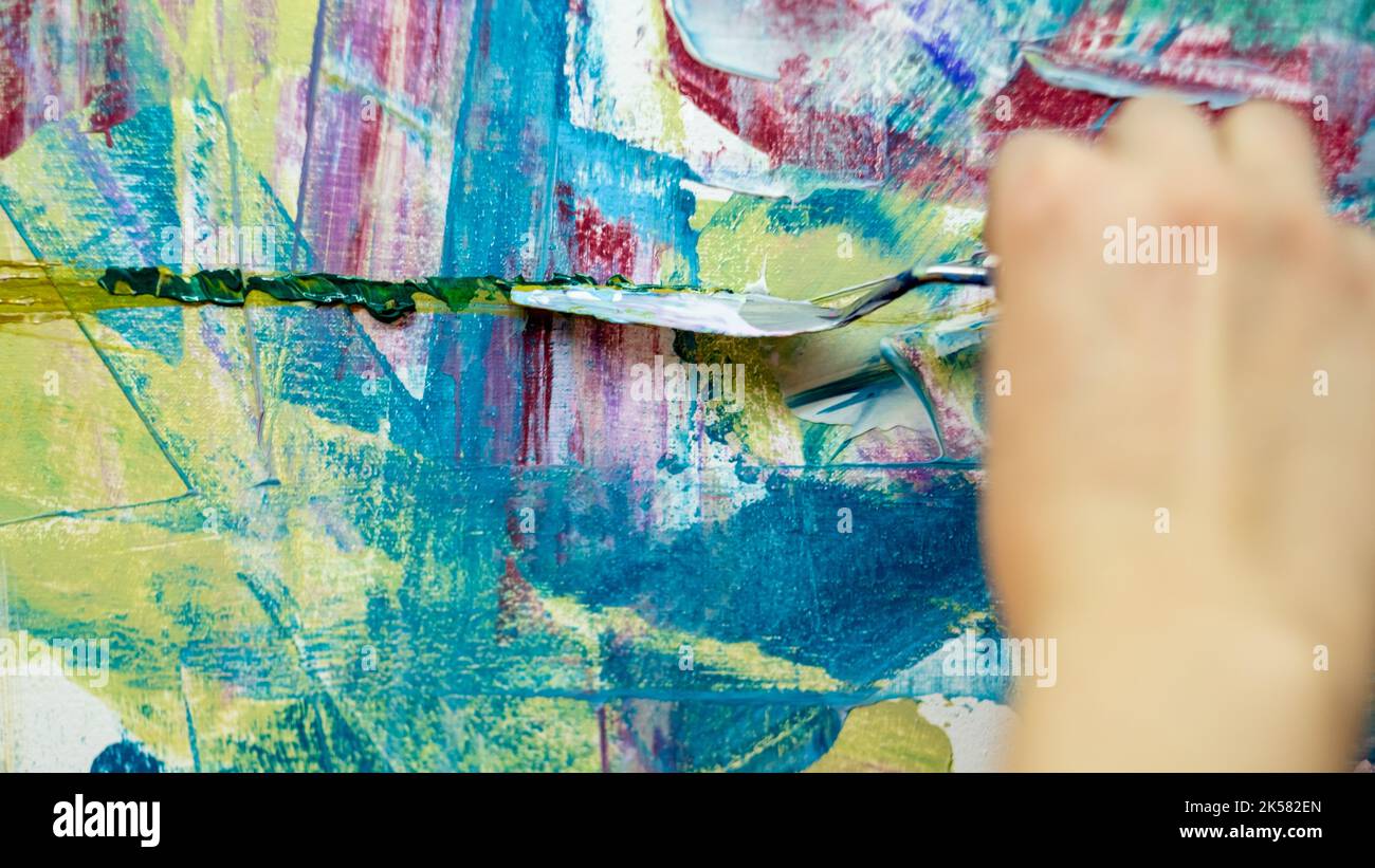 Painting process female student art hi-res stock photography and images ...