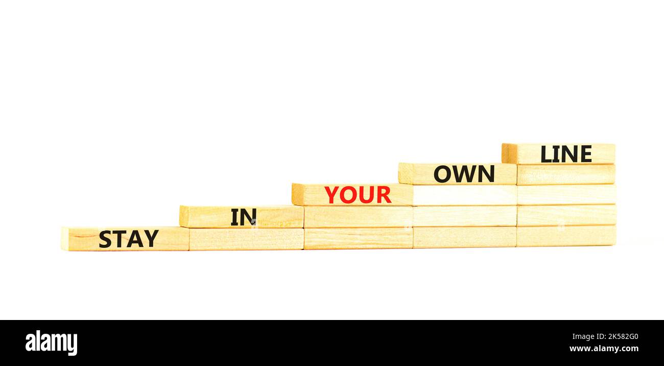 Stay in your own line symbol. Concept words Stay in your own line on ...