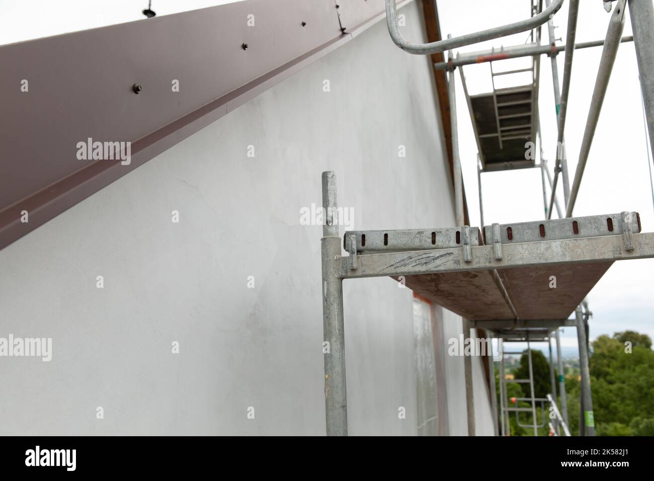 Reconstruction of the old house (insulation facade polystyrene Stock ...