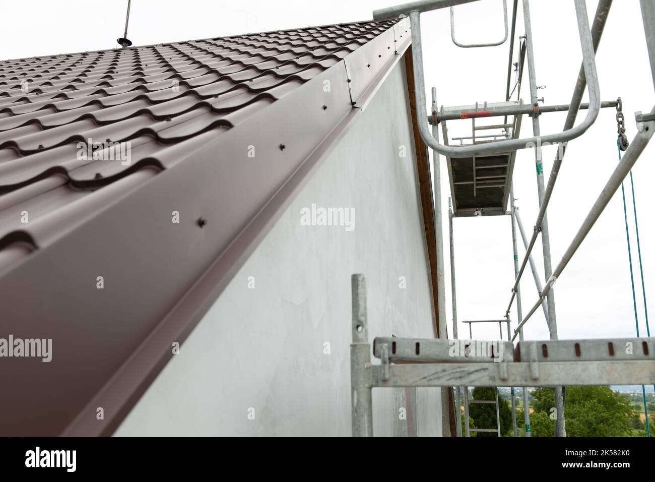 Reconstruction of the old house (insulation facade polystyrene Stock ...