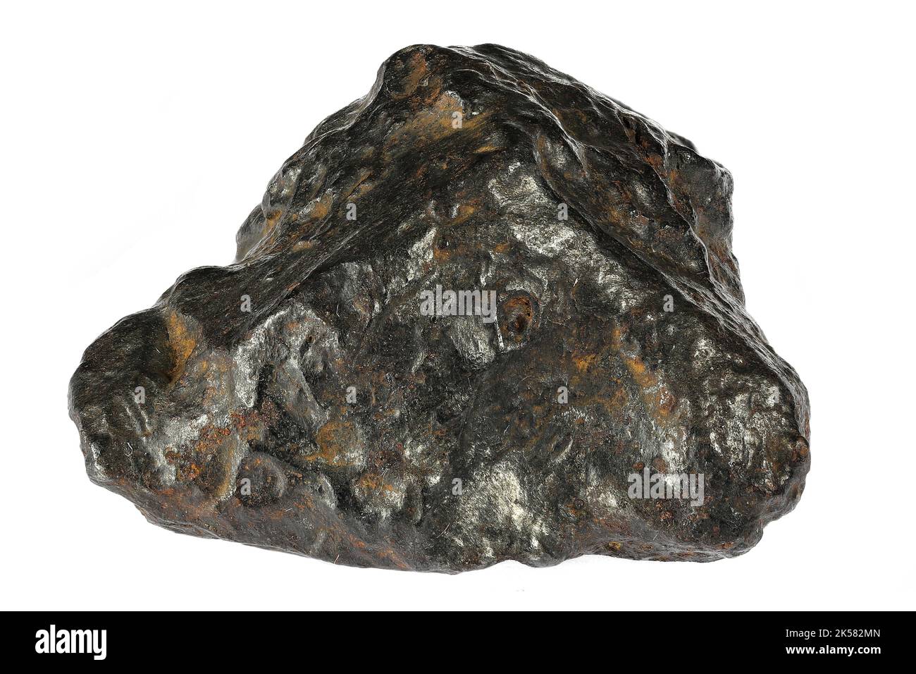 fragment of the Sikhote-Alin meteorite isolated on white background ...