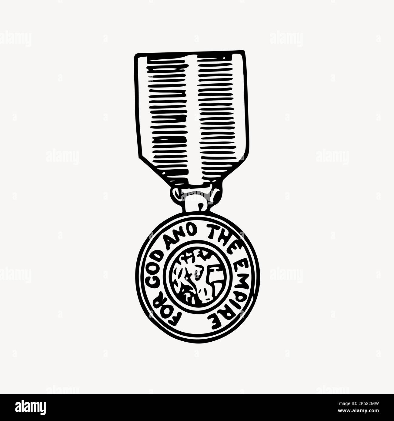 Honorary medal drawing, vintage illustration vector Stock Vector Image ...