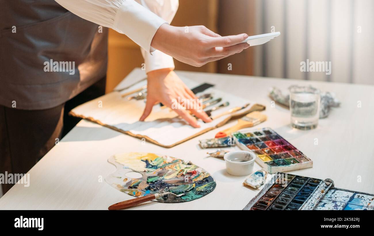 art process artistic tools painting blog creative Stock Photo - Alamy