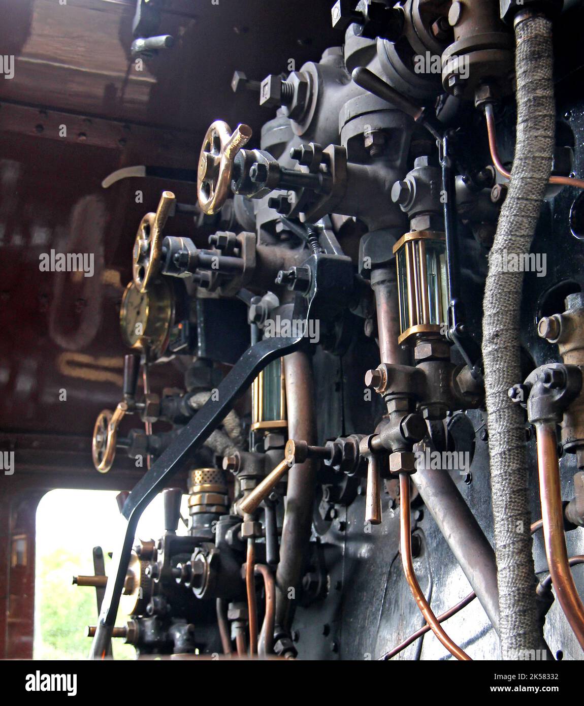 The Controls and Levers of a Vintage Steam Train Engine Stock Photo - Alamy
