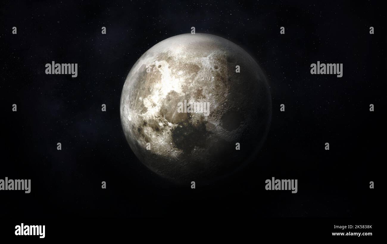 Realistic moon in the darkness of space Stock Photo - Alamy