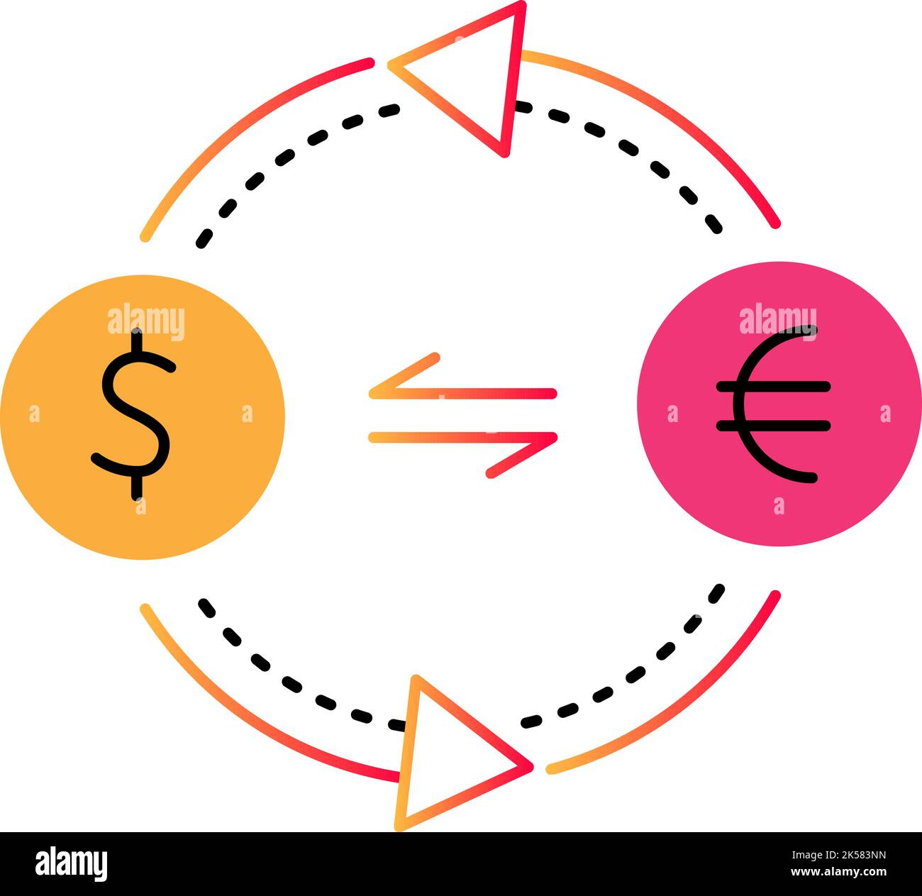 Exchange money line icon currency convert vector Stock Vector Image ...