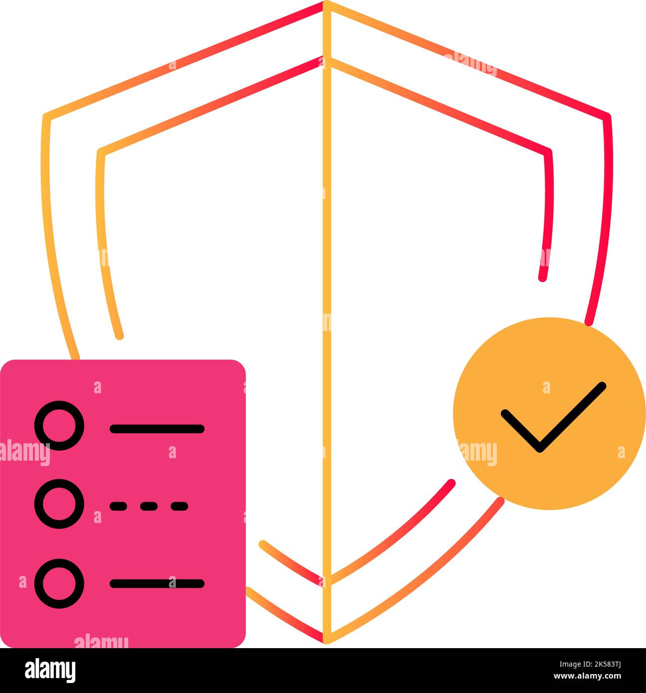 Protection outline icon secure shield flat vector Stock Vector Image ...