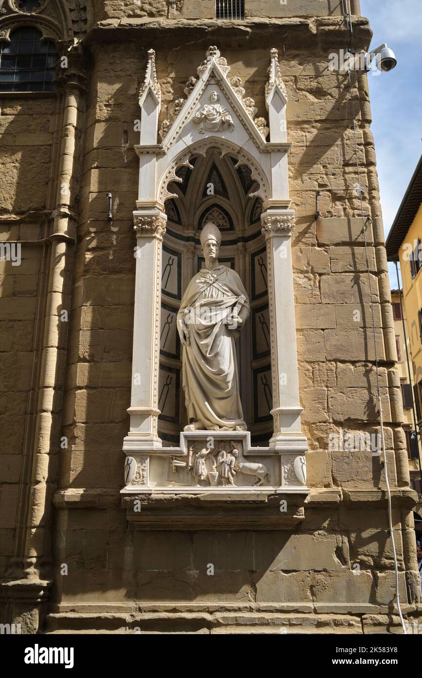Statue of Saint Eligius outside the Church and Museum of Orsanmichele ...