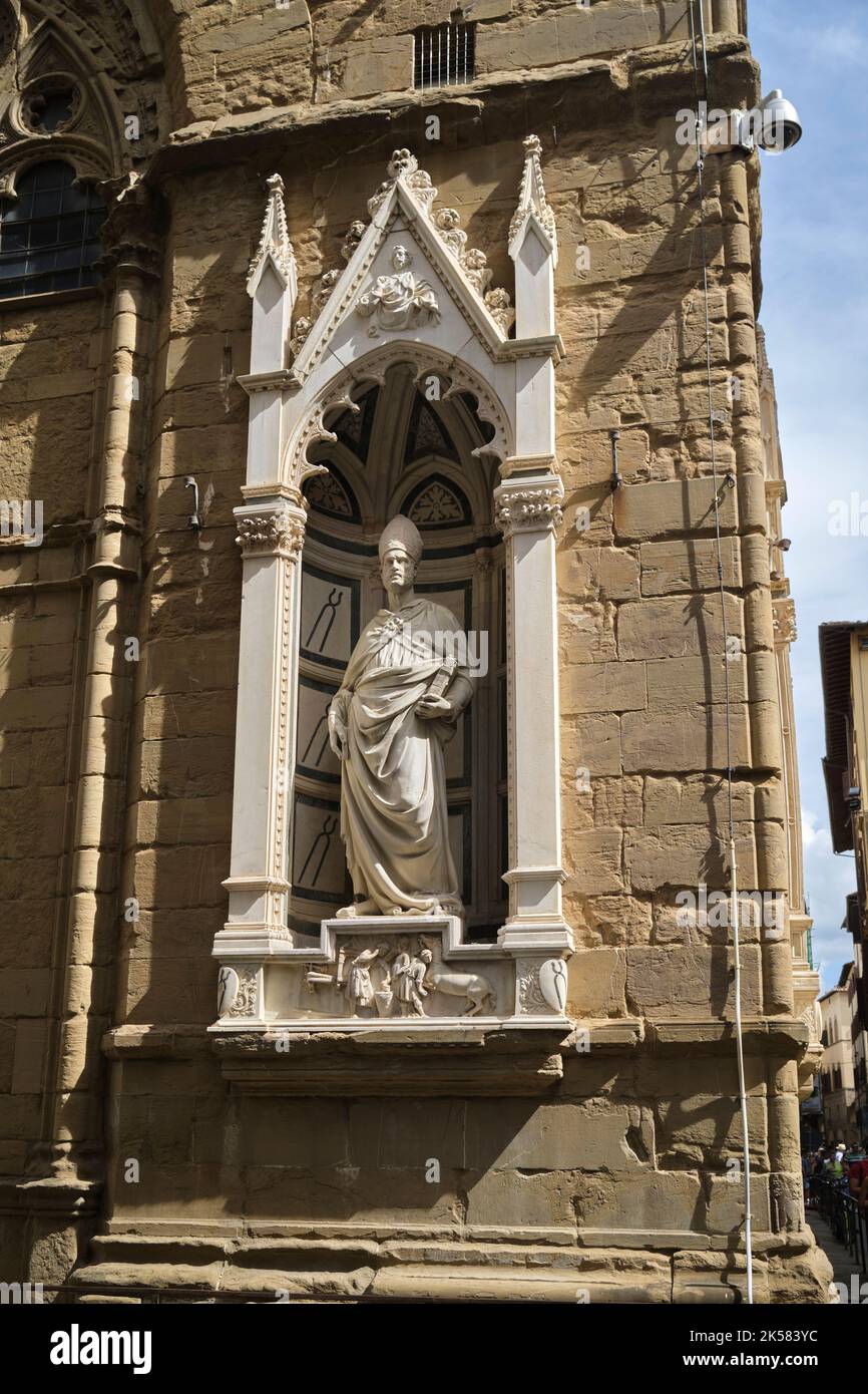 Statue of Saint Eligius outside the Church and Museum of Orsanmichele ...