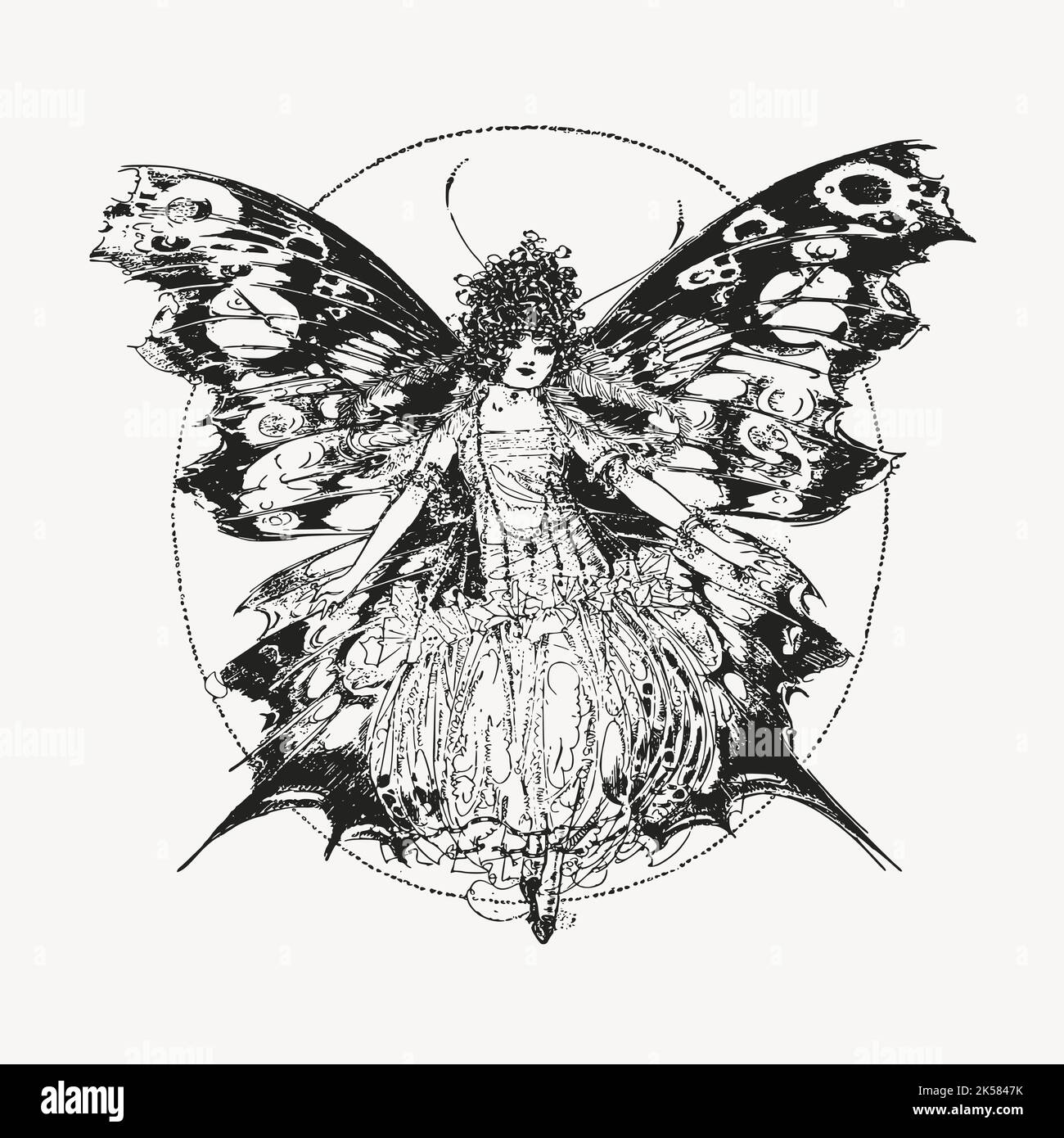 fairy, butterfly, fairy black and white, butterfly, magical, antique ...