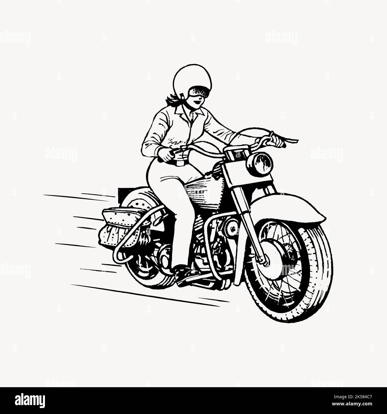 Woman biker clipart hi-res stock photography and images - Alamy