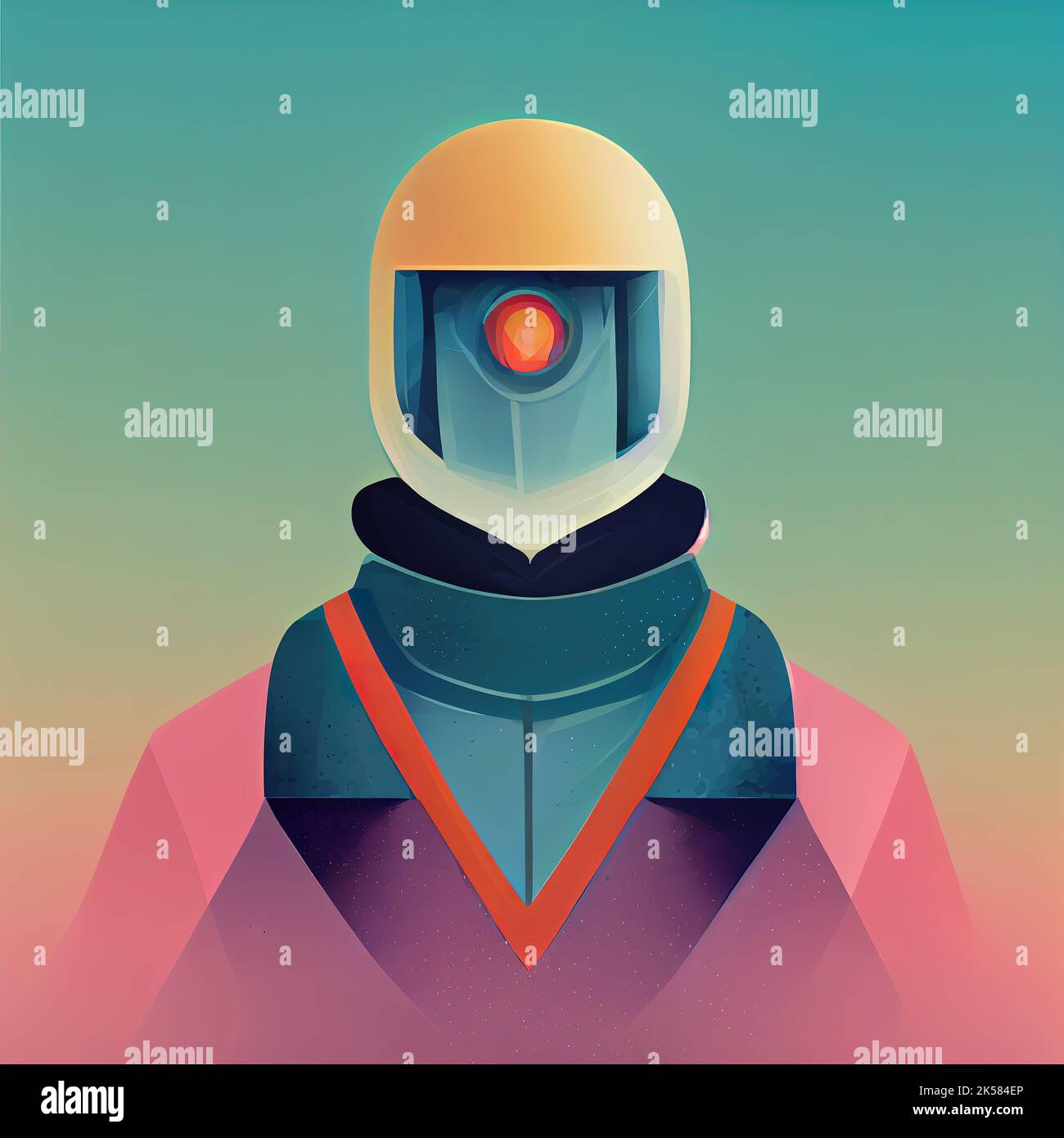 Alien robot bright colorful picture. Digital illustration Stock Photo ...