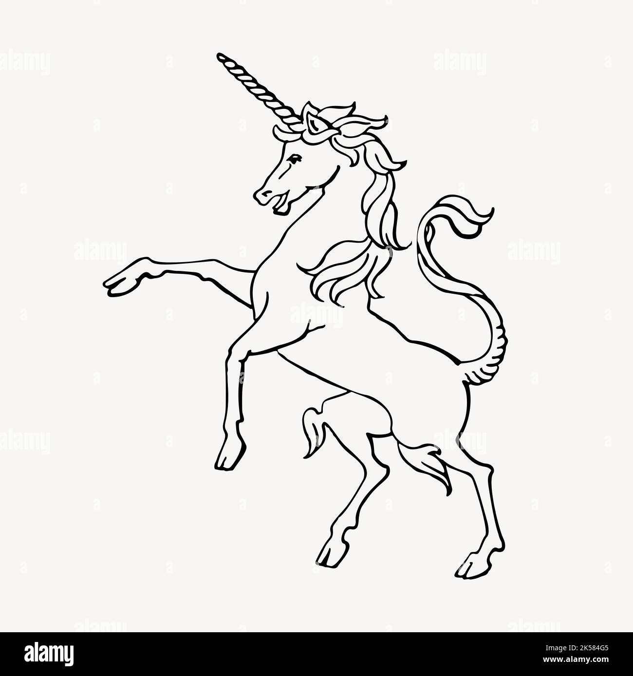 Unicorn sticker, mythical creature, animal illustration vector Stock ...