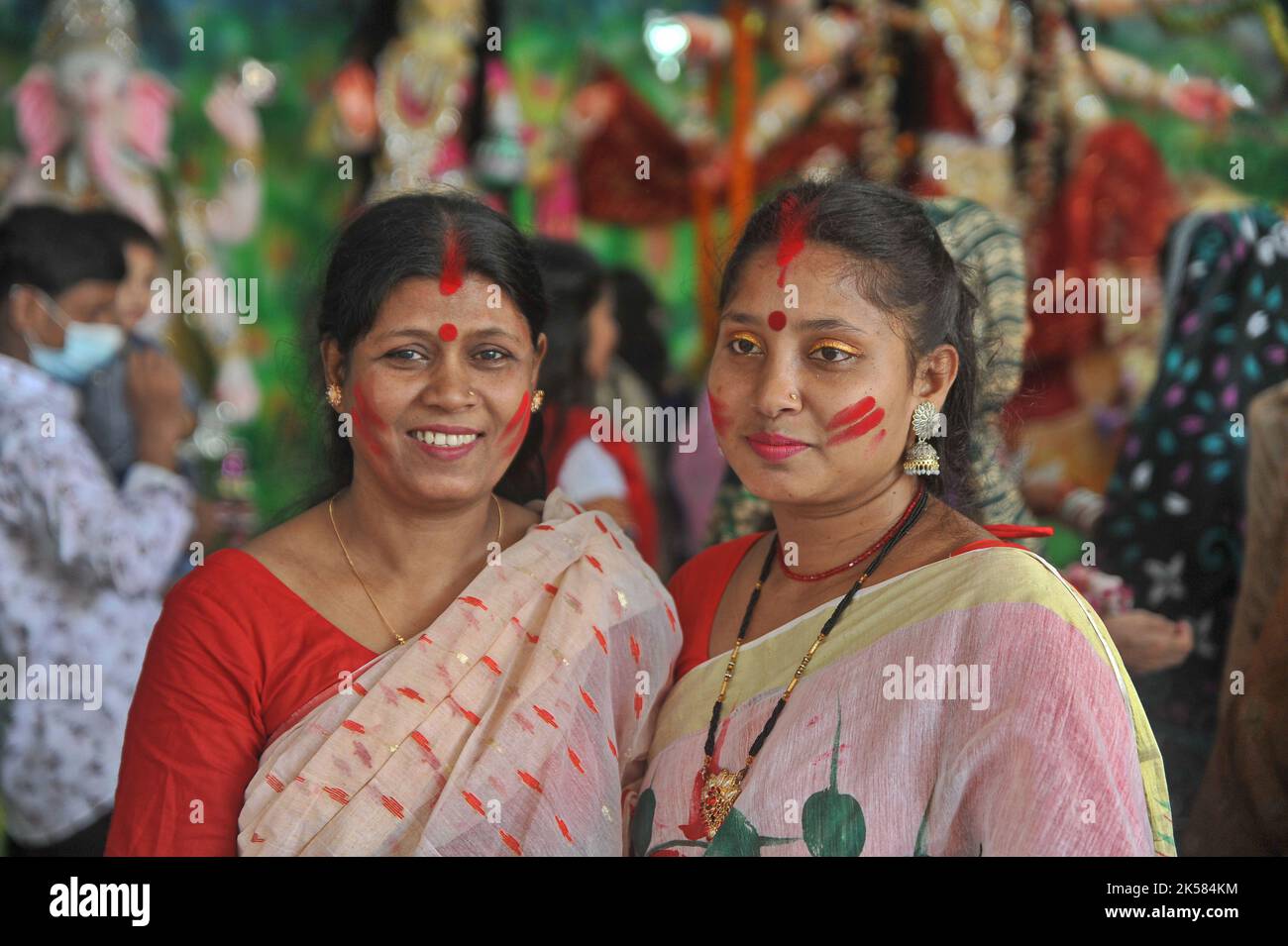 Dhaka, Bangladesh. 6th October 2022. Bijaya Dashami has been celebrated ...