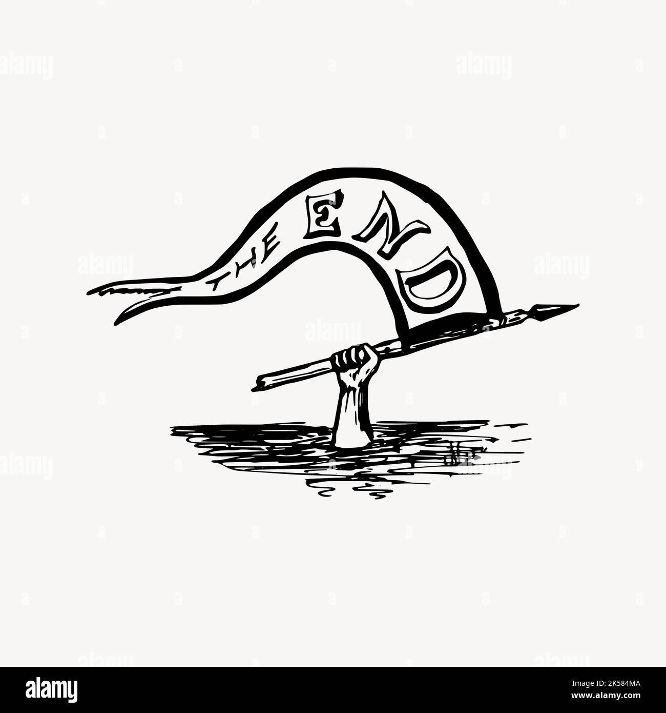 The end flag drawing clipart hi-res stock photography and images - Alamy