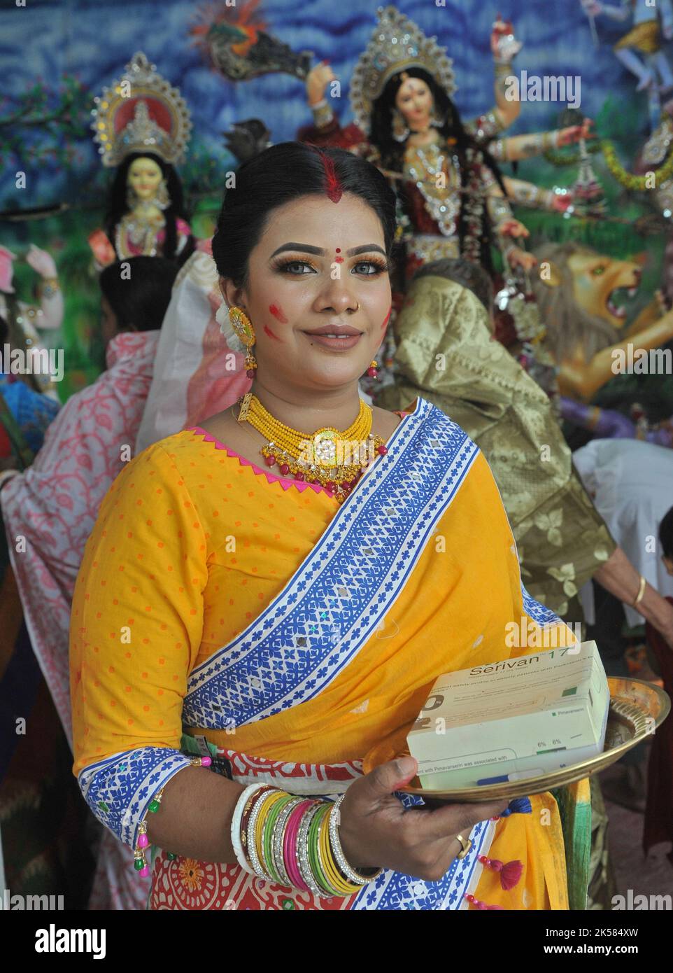 Dhaka, Bangladesh. 6th October 2022. Bijaya Dashami has been celebrated ...