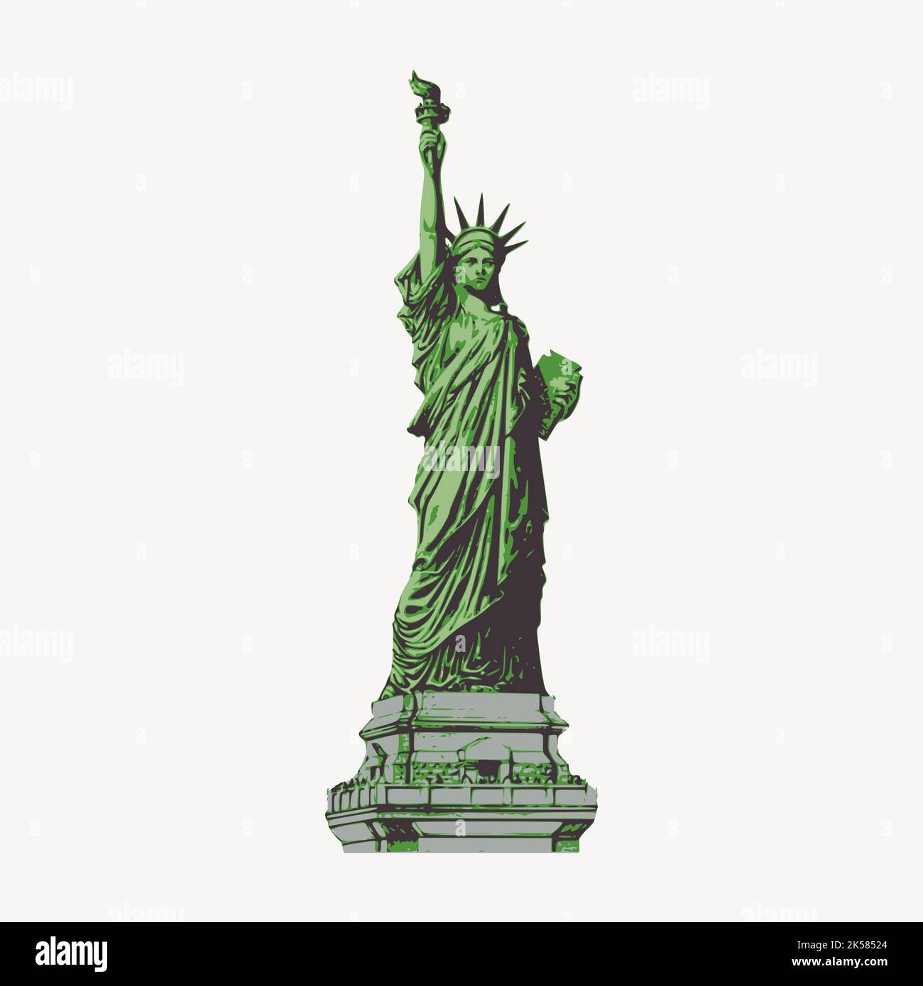 Statue of Liberty clipart, famous landmark in New York illustration ...