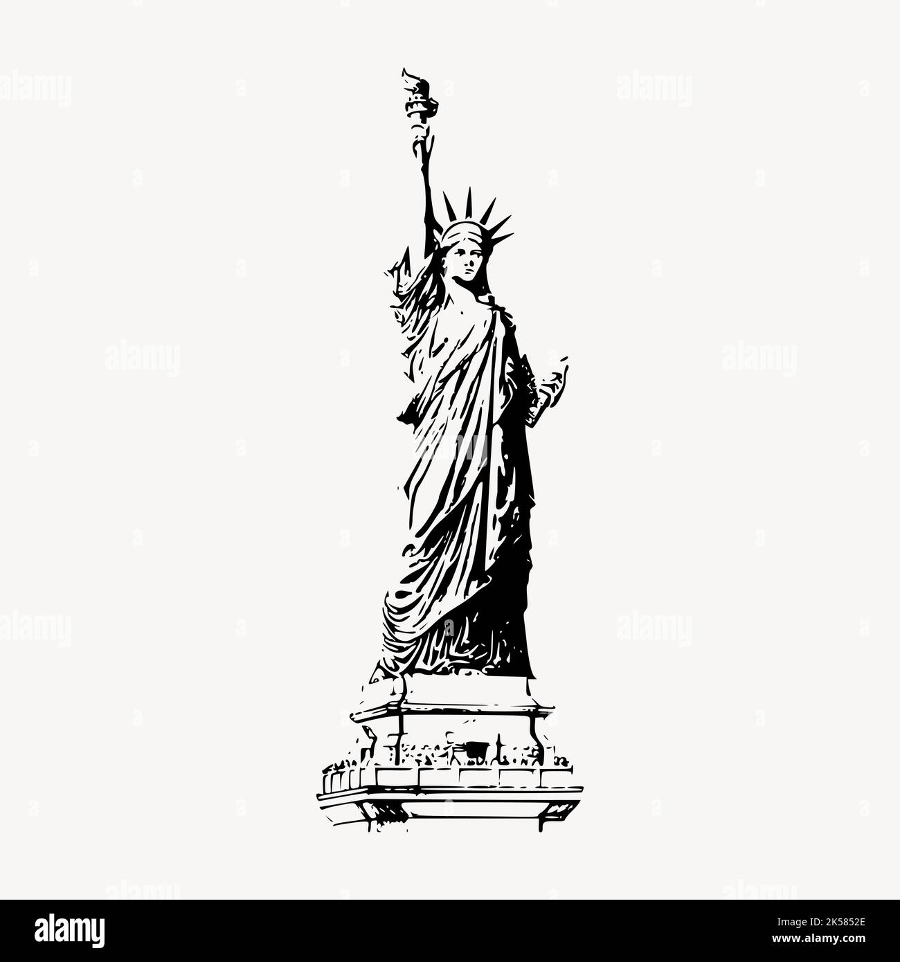 Statue of Liberty clipart, famous landmark in New York illustration ...