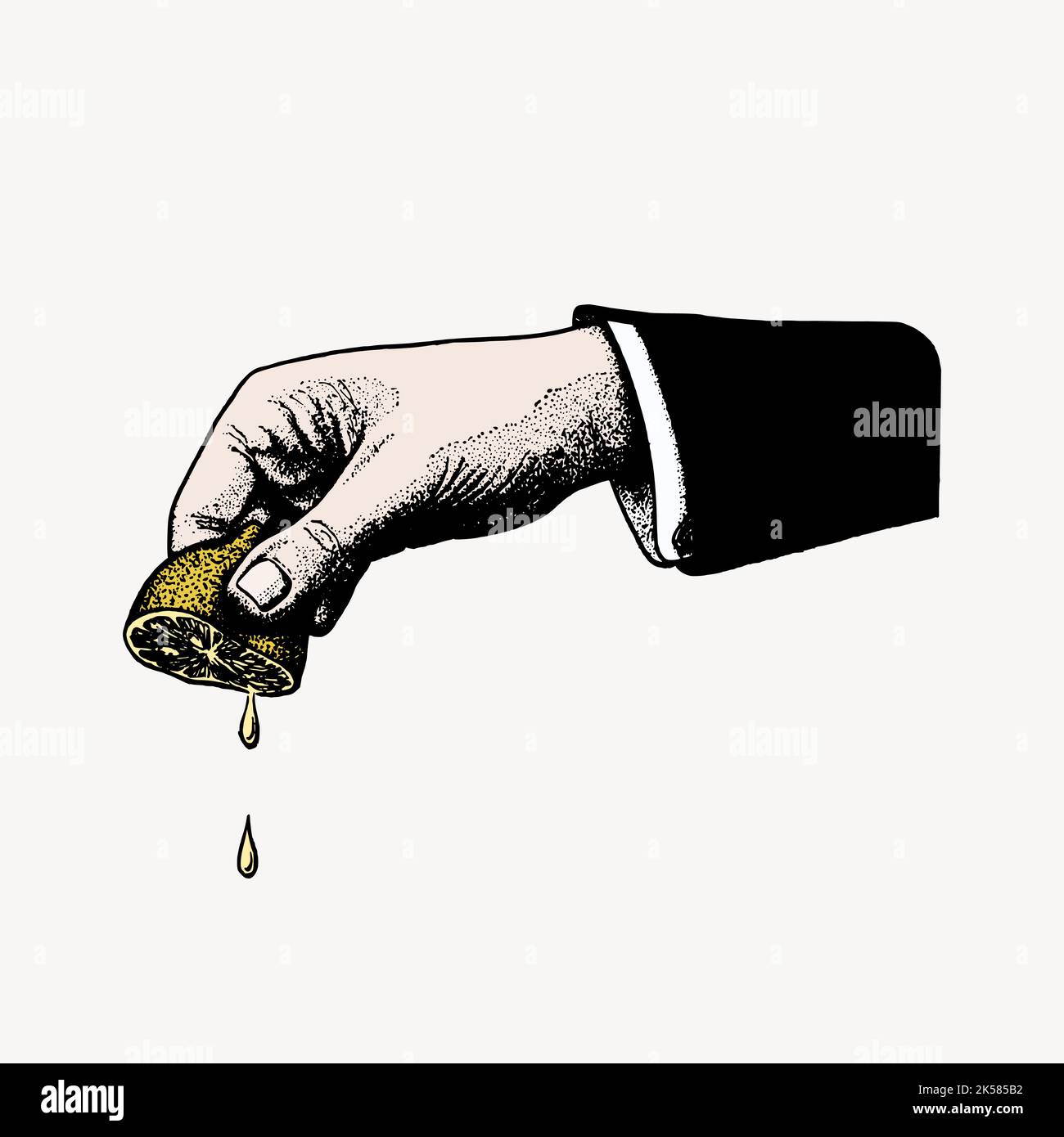 Hand squeezing lemon clipart, vintage illustration vector Stock Vector ...