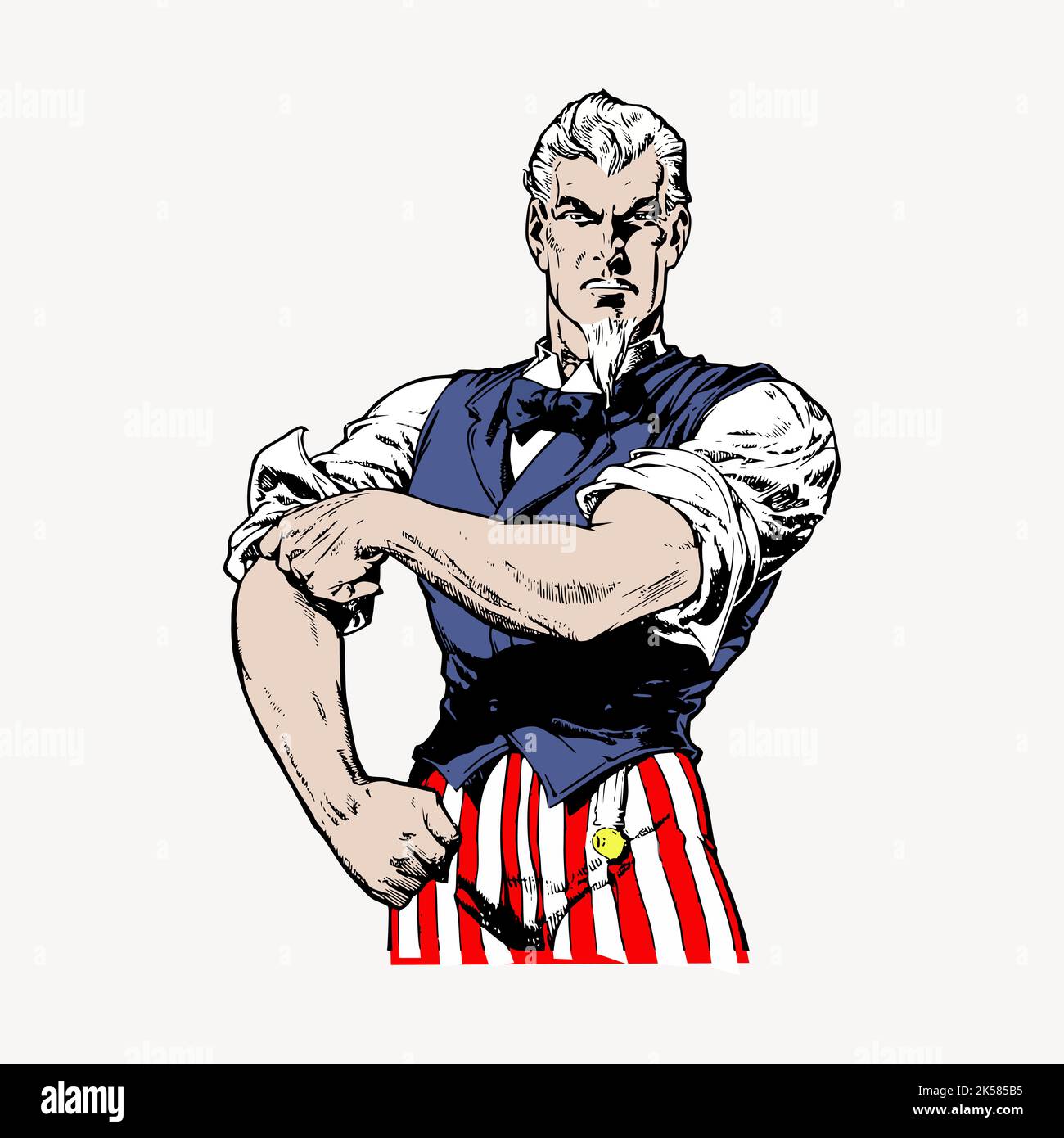 Uncle Sam portrait, rolling up sleeve vector Stock Vector Image & Art ...