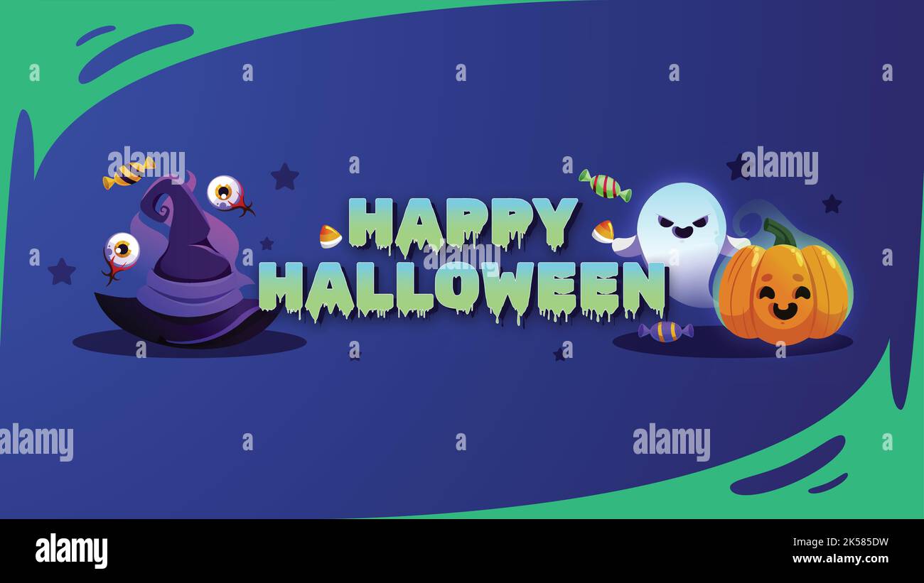 gradient halloween youtube channel art vector design illustration Stock ...