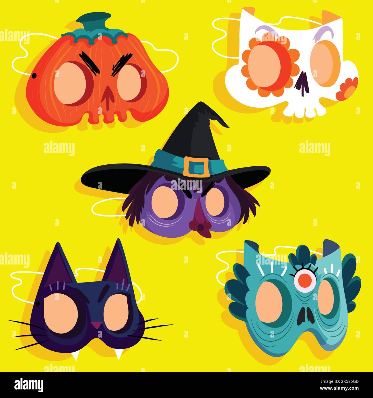 Ghost masks Stock Vector Images - Alamy