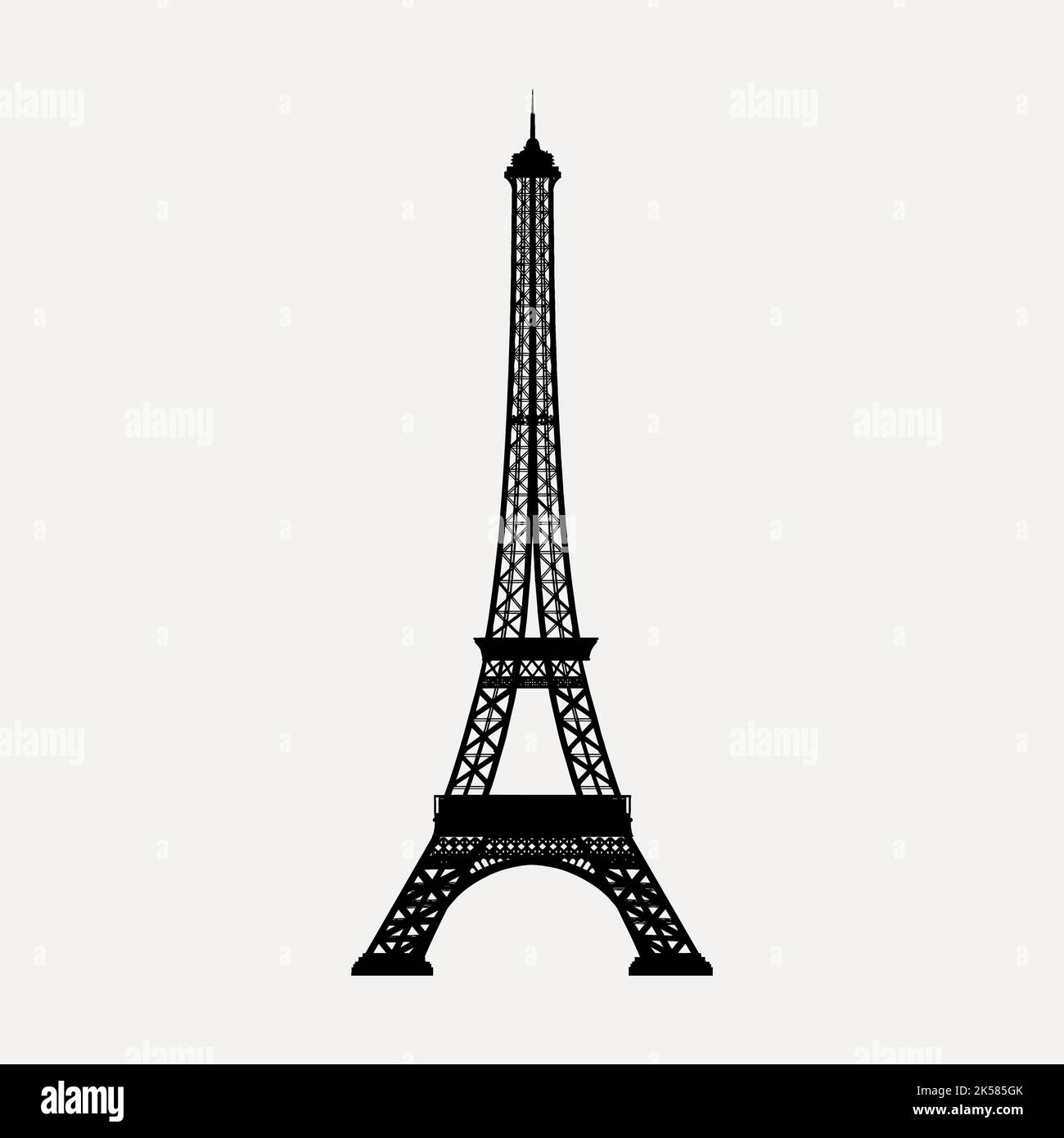 Eiffel Tower Black Silhouette A Black And White Photo Of The Eiffel