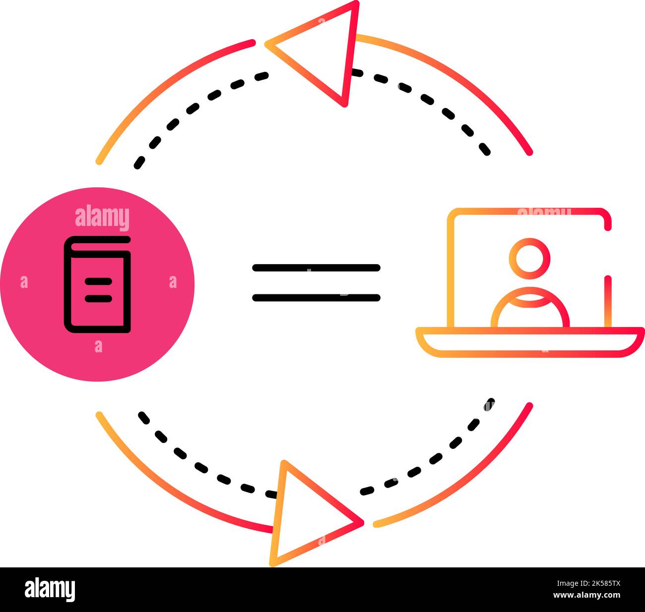 Research online icon book versus internet vector Stock Vector Image ...