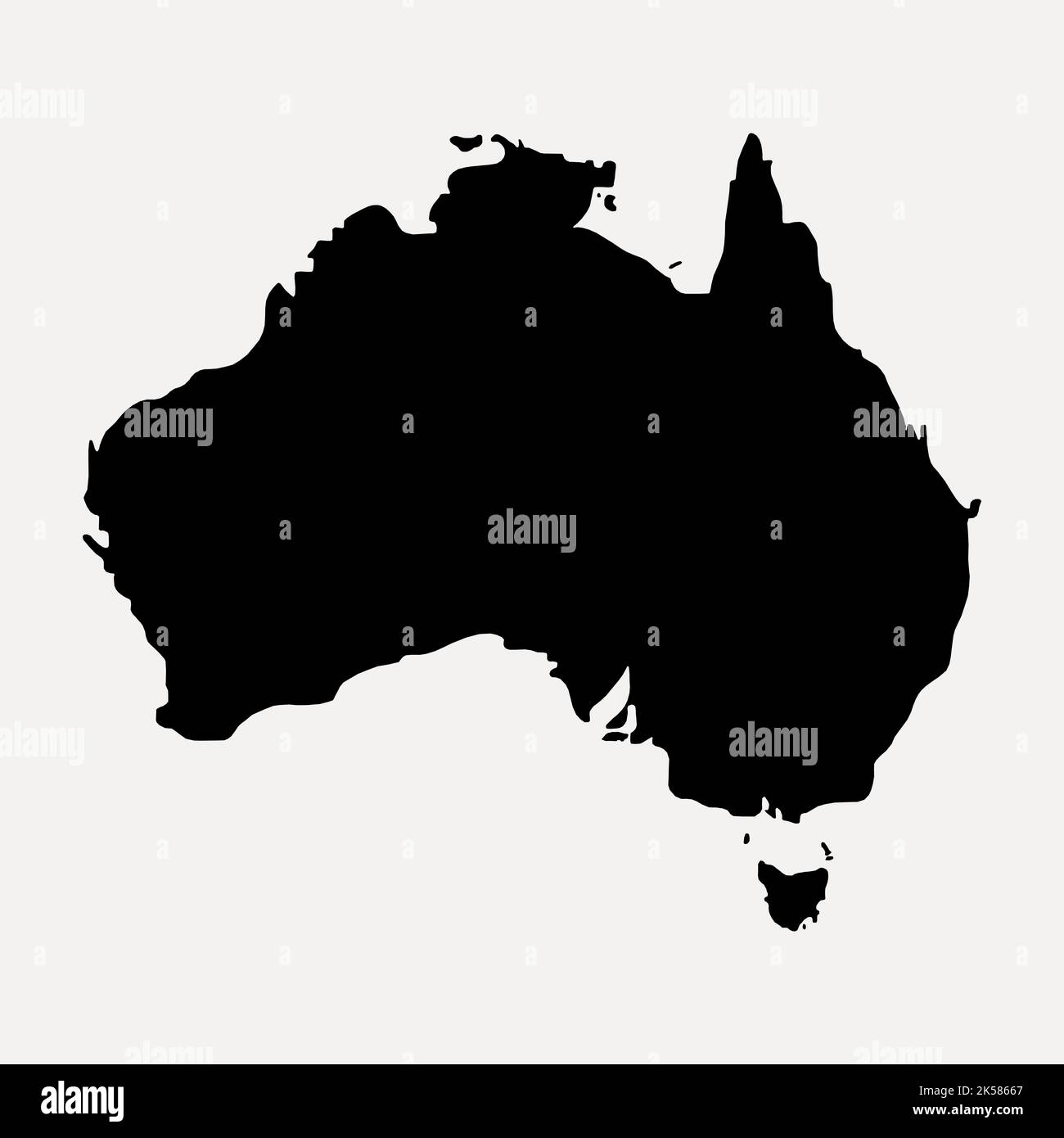Australia map silhouette clipart, geography illustration in black ...