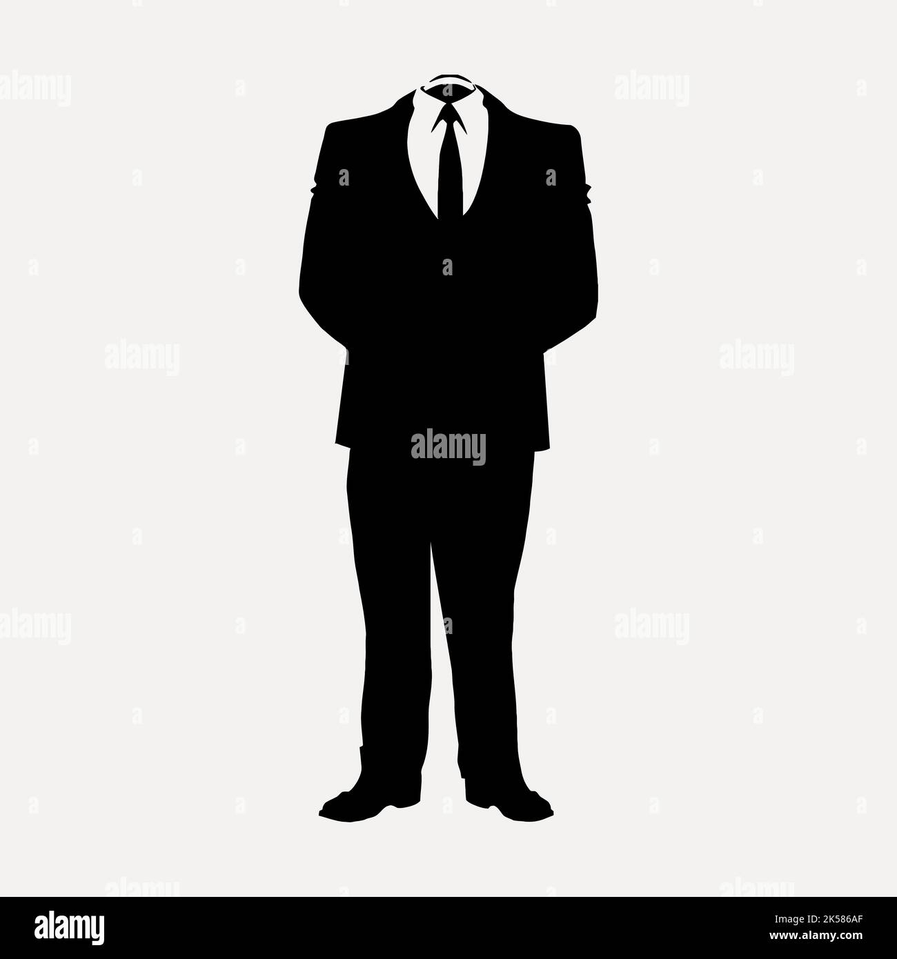 Headless businessman silhouette clipart, man illustration in black ...