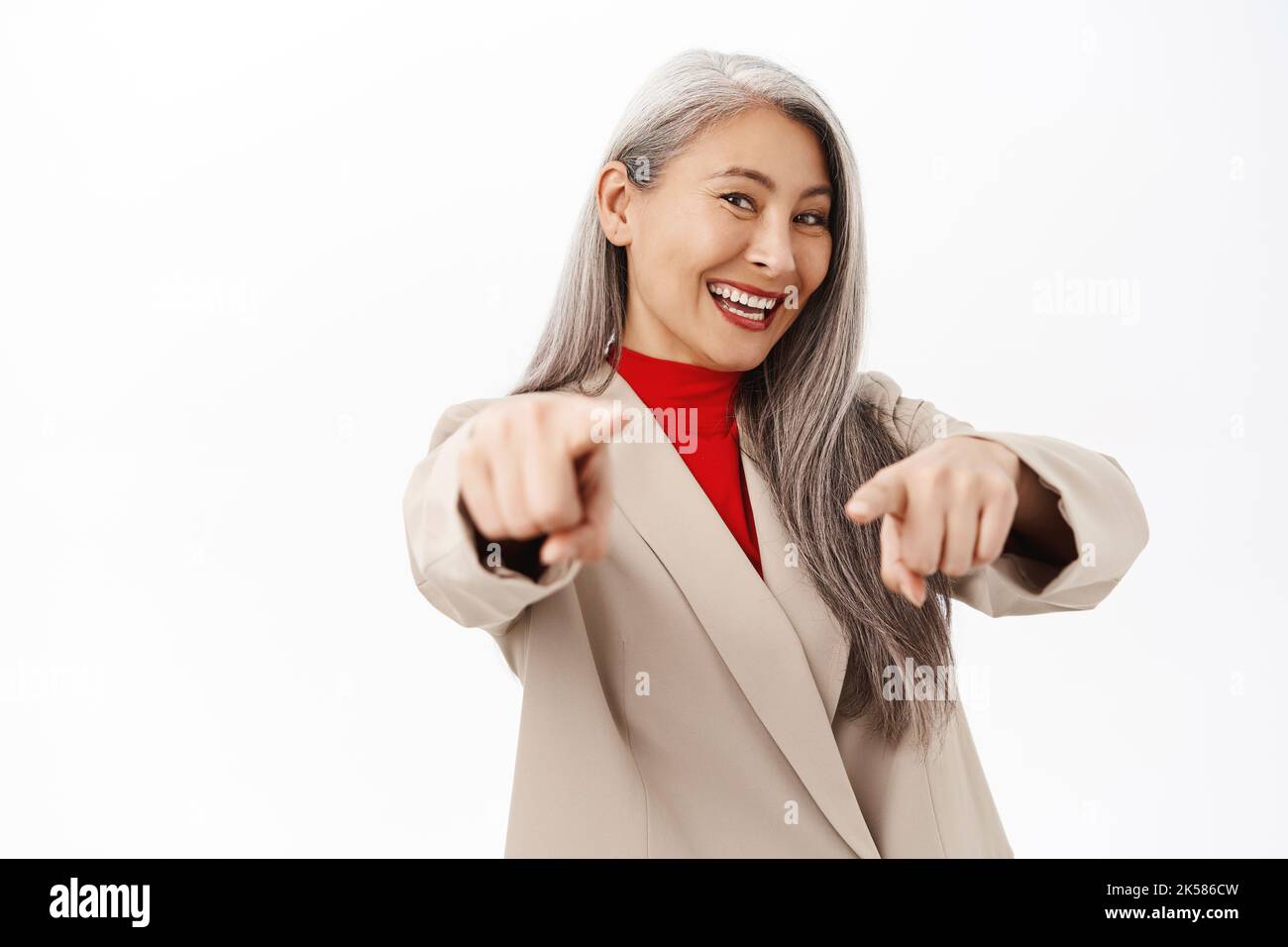 Its you congrats. Portrait of senior asian businesswoman, corporate ...