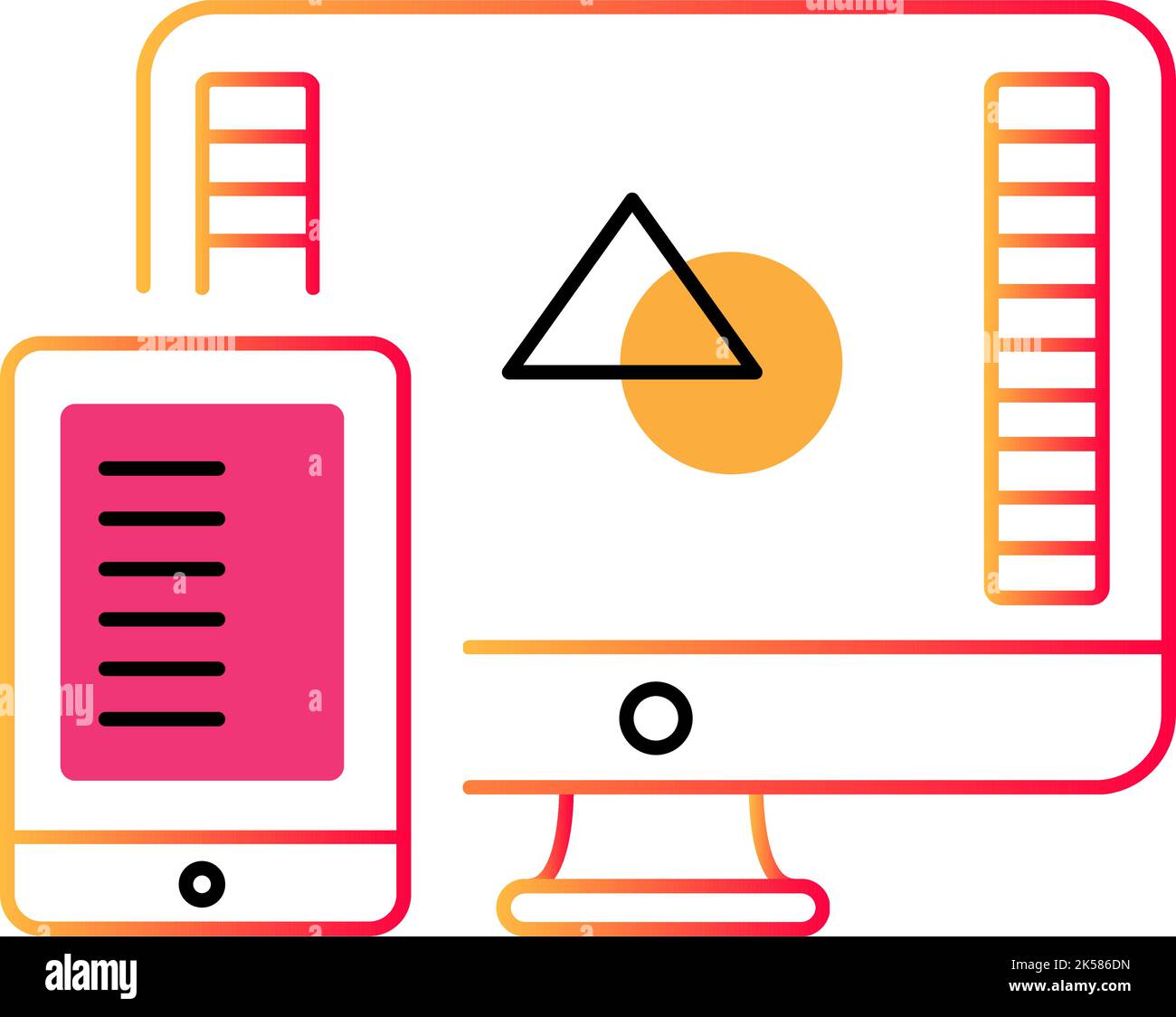 PC software and mobile for creation outline icon Stock Vector Image ...