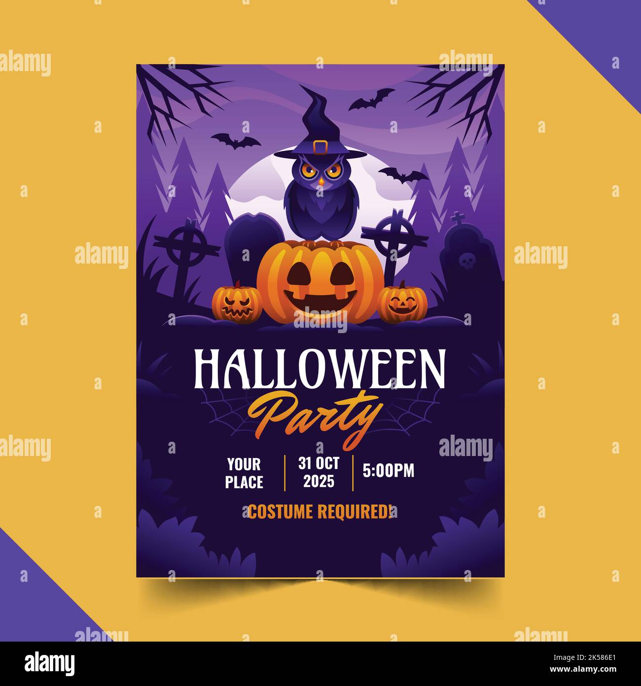 gradient halloween party invitation template vector design illustration ...