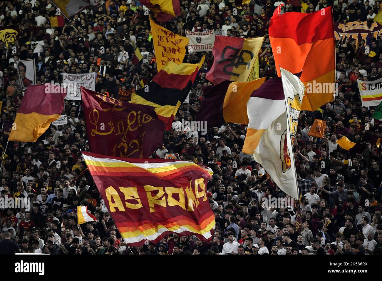 Roma, Italy. 06th Oct, 2022. Roma supporters during the Europa League ...