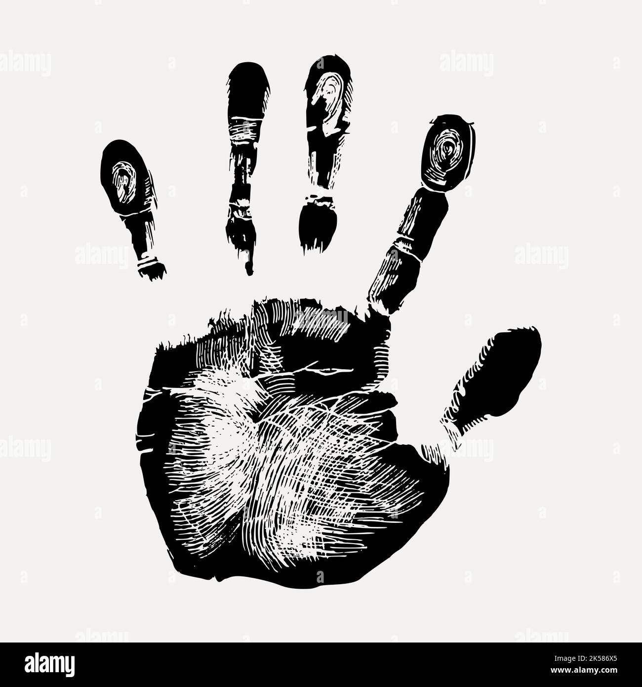 Palm hand print silhouette clipart vector Stock Vector Image & Art - Alamy