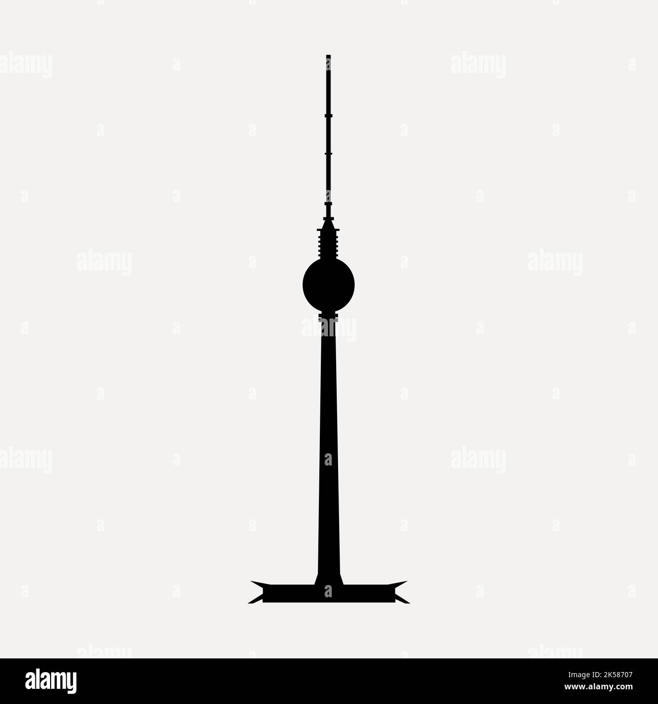 Fernsehturm tower silhouette clipart hi-res stock photography and ...
