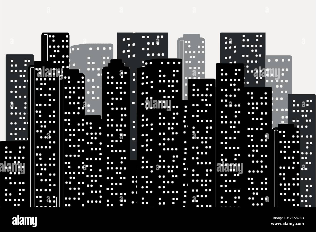 City buildings silhouette border clipart Stock Vector Image & Art - Alamy