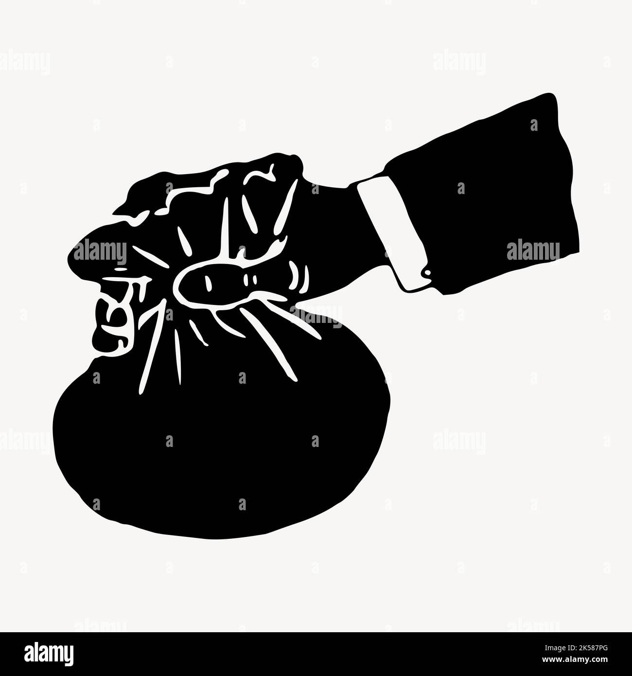 Money pouch clipart, vintage illustration vector Stock Vector Image ...