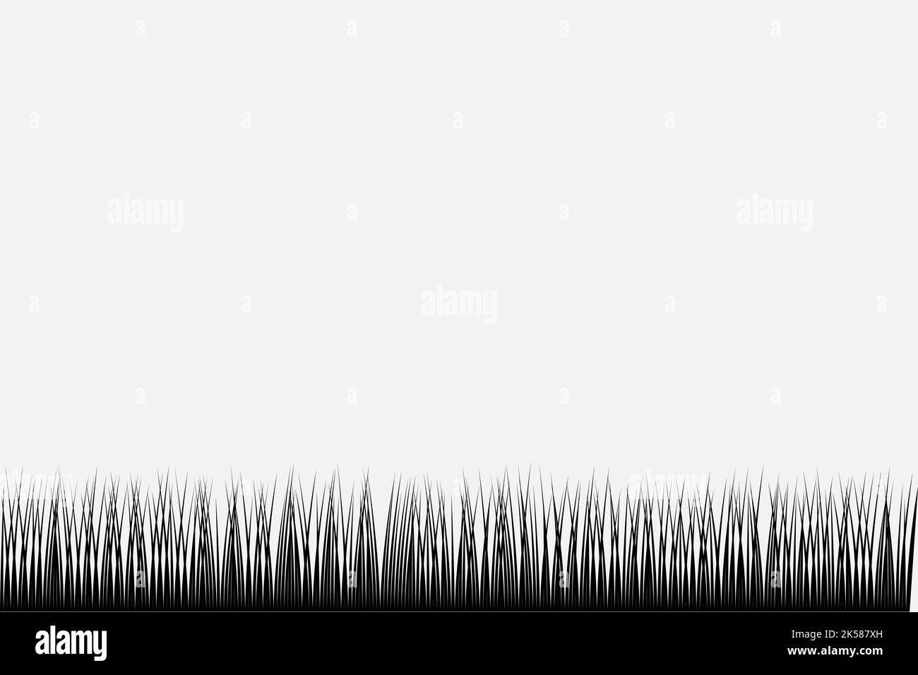 Grass field silhouette border, nature illustration in black vector ...