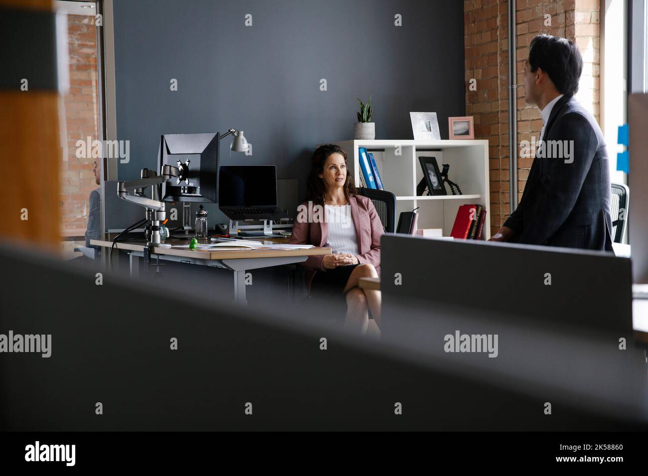 business people talking in office Stock Photo - Alamy