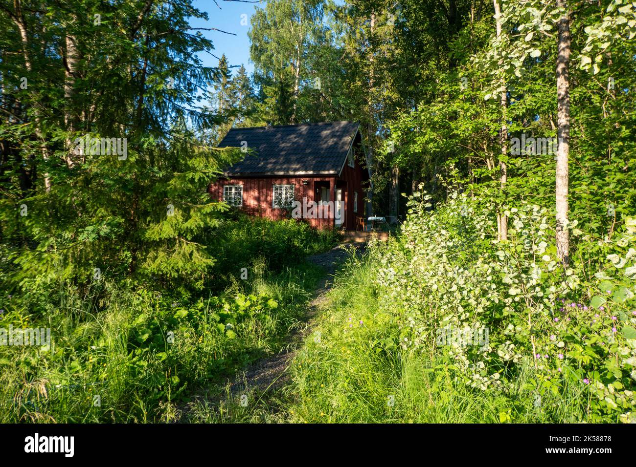 wooden cabin or stabbur in rural Norway Stock Photo - Alamy