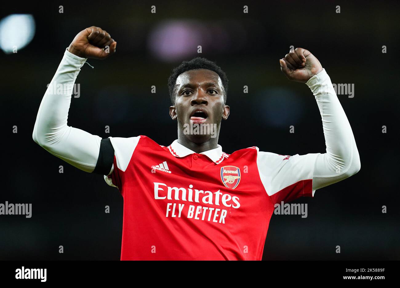Arsenal’s Eddie Nketiah celebrates scoring their side's first goal of ...