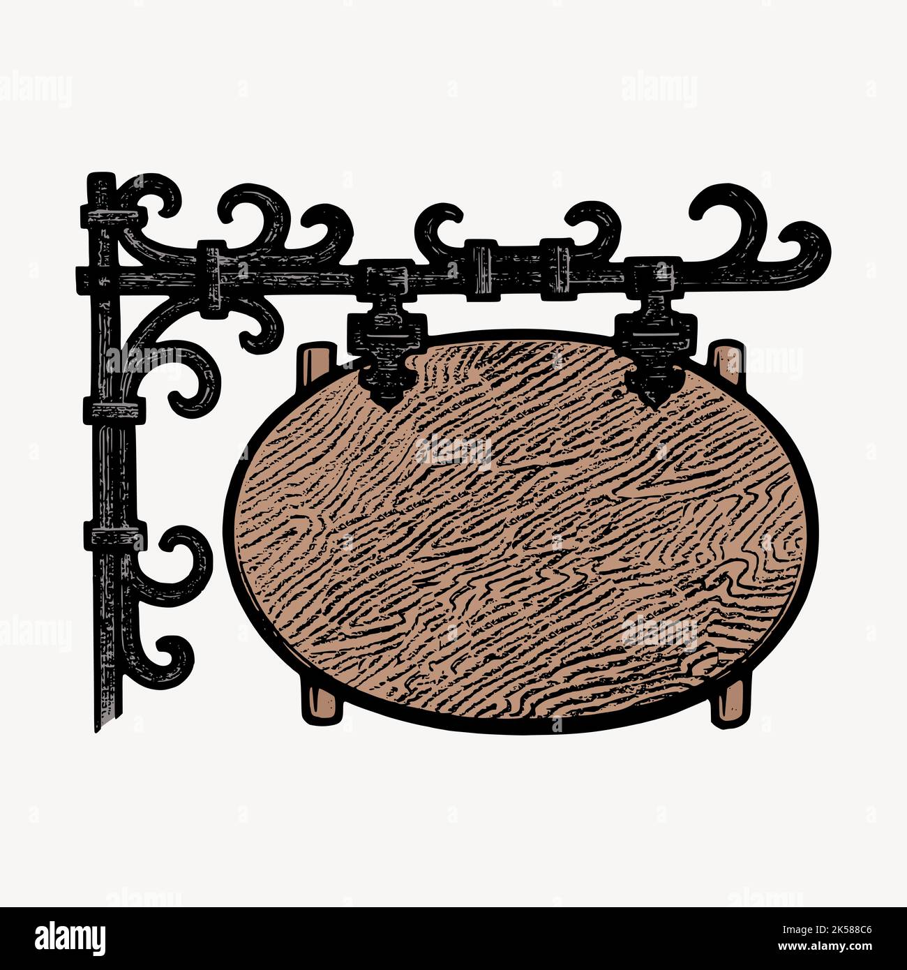 Old wooden sign clipart, vintage illustration vector Stock Vector Image ...