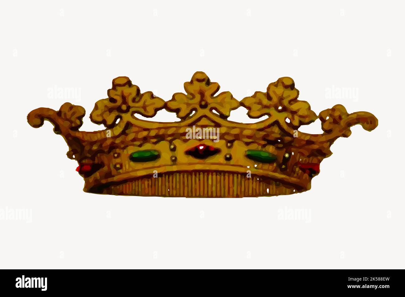 Royal gold crown clipart, vintage illustration vector Stock Vector ...