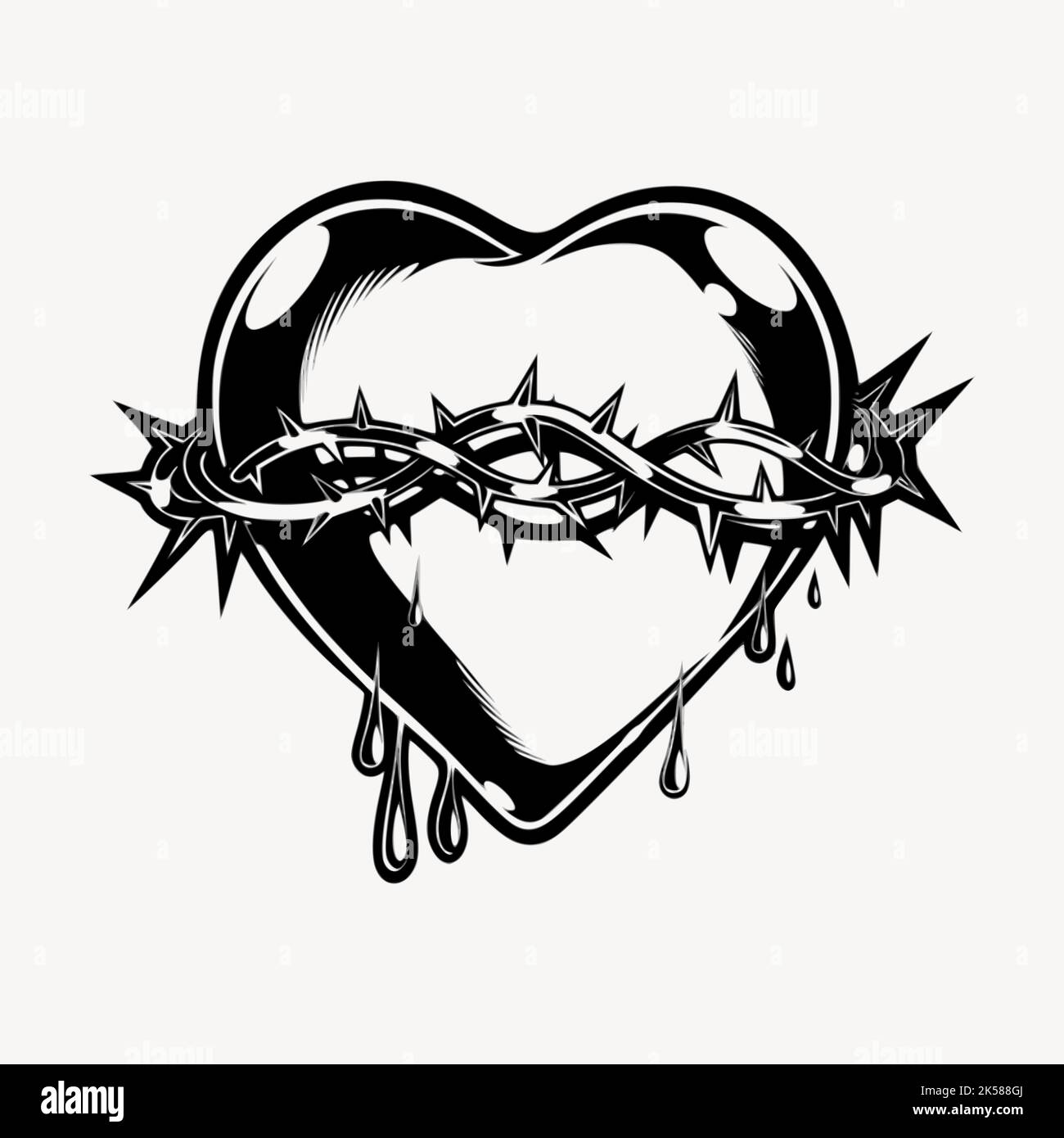 Bleeding heart clipart, vintage illustration vector Stock Vector Image ...