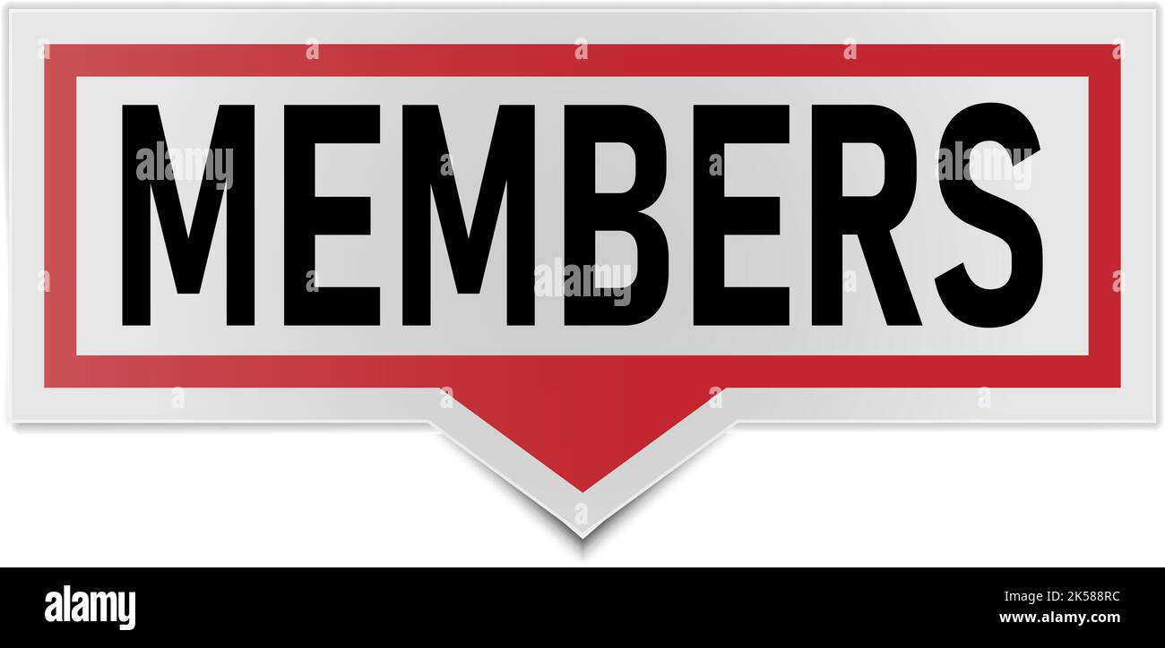 members only sign. members only paper origami speech bubble. members ...