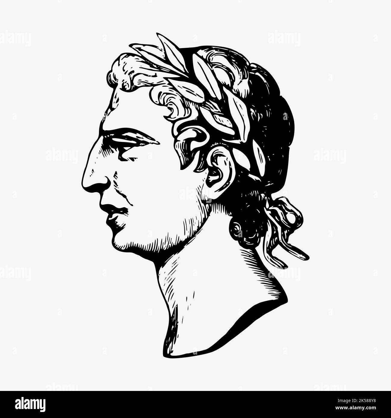 Roman sculpture clipart, vintage illustration vector Stock Vector Image ...