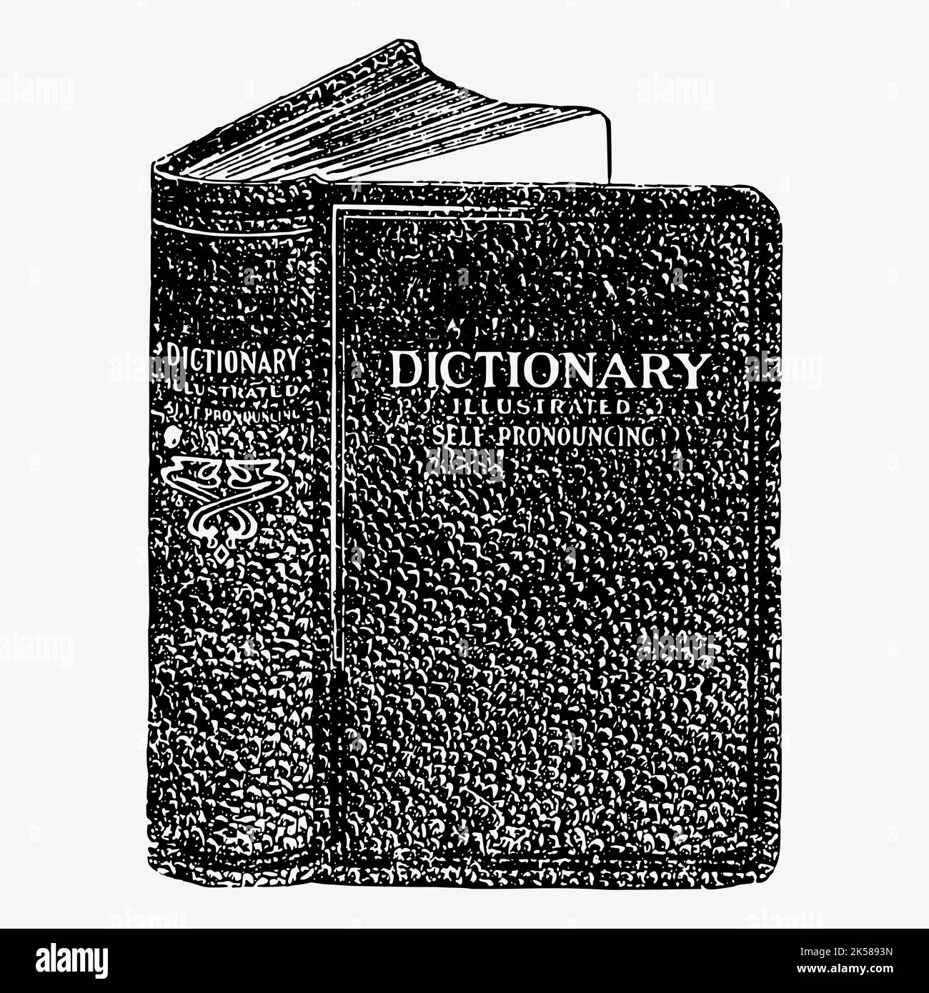 Old dictionary clipart, vintage illustration vector Stock Vector Image ...